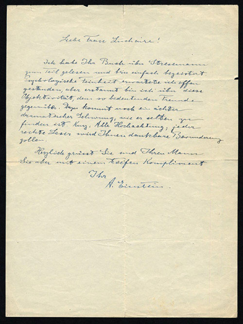 1931 Albert Einstein Handwritten & Signed Letter | REA Archive