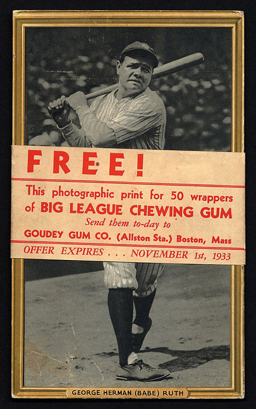 1933 R309 Goudey Babe Ruth Premium Counter Display Sign | REA Archive