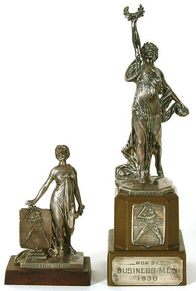 Two 1920s Lady Liberty Figural Baseball Trophies | REA Archive