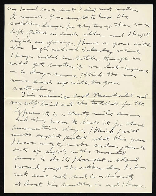 1910 George Patton Jr. Autograph Letter To His Father | REA Archive