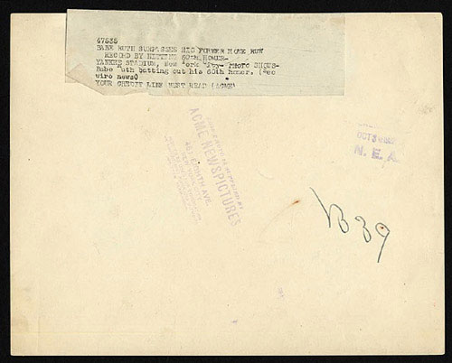1927 Babe Ruth Original News Photo - 60th Home Run | REA Archive