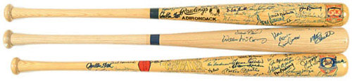 Three Signed Display Bats with 133 Hall of Famer Signatures | REA Archive