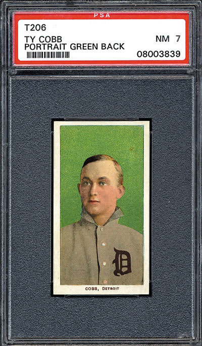 1909-1911 T206 Ty Cobb Green Background PSA NM 7 | REA Archive
