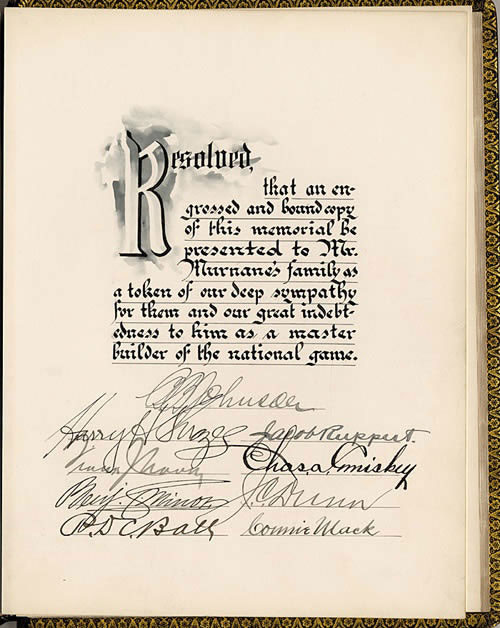 1917 Timothy Murnane Memorial Album Signed by Ban Johnson, Connie Mack ...