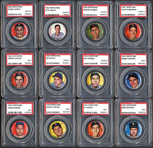 1956 Topps Pins Complete Set: #1 Psa Registry! (60) | Rea Archive