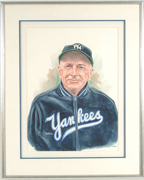 Casey Stengel Perez-Steele Hall of Fame Postcard Original Artwork | REA ...