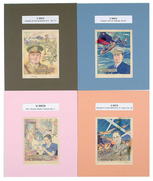 1941 "V-Men" Original Unpublished Card Artworks (10) | REA Archive