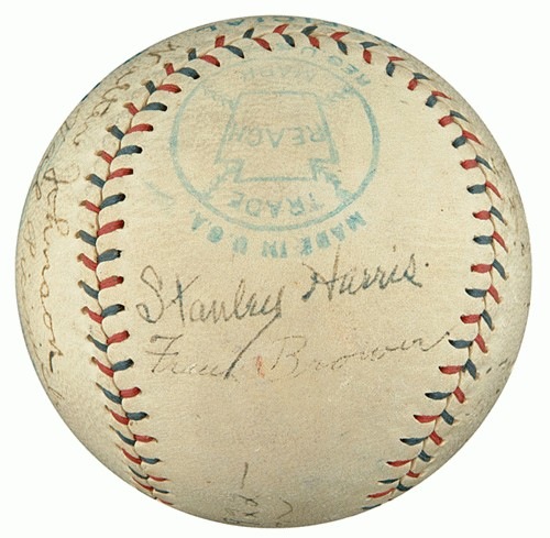 1922 Washington Senators Team-Signed Ball with Walter Johnson | REA Archive