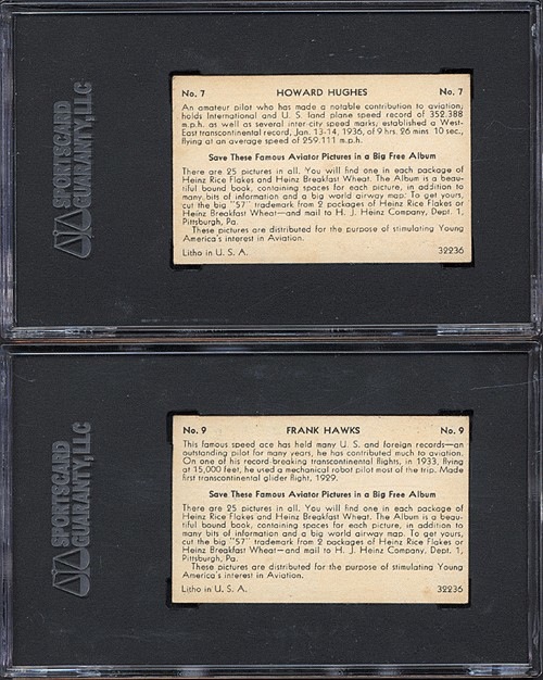 1930s F277-4 Heinz Famous Aviators #7 Hughes and #9 Hawks | REA Archive
