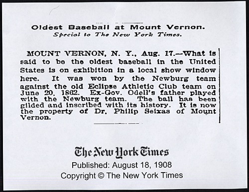 1862 "Eclipse" Trophy Ball - "The Oldest Known Baseball" | REA Archive