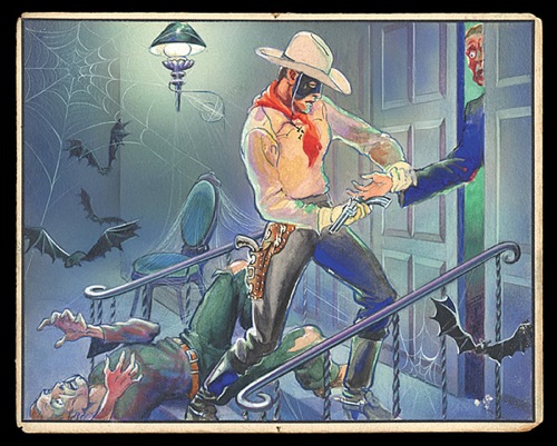 1940 R83 Gum, Inc. Lone Ranger Original Artwork For Card #35 "The ...