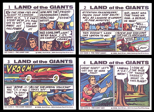 1968 Topps Test Land of the Giants Back-of-Card Cartoon Artworks (4 ...