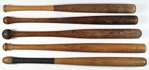 Circa Early 1900s Baseball Bat Collection Including Extremely Early ...