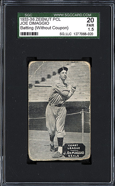 Joe Dimaggio Rookie Baseball Card