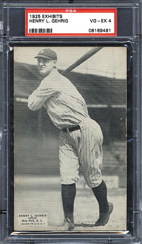 1925 Lou Gehrig Exhibit Card - Rookie Card! | REA Archive