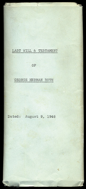 1948 Babe Ruth Last Will and Testament (File Copy Not Signed) | REA Archive