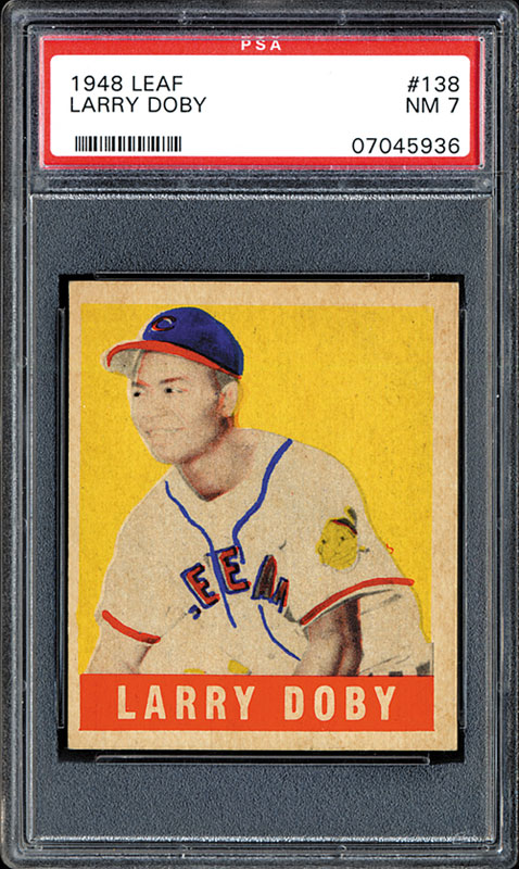 1949 Leaf #138 Larry Doby Rookie Card - PSA NM 7 | REA Archive