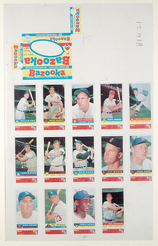 1959 Bazooka Baseball Uncut Sheet (Featuring All 14 Rare Cards in Set ...