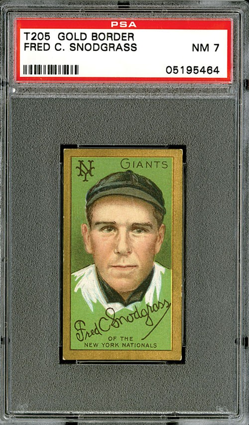 1911 T205 Gold Border Fred Snodgrass PSA NM 7 | REA Archive