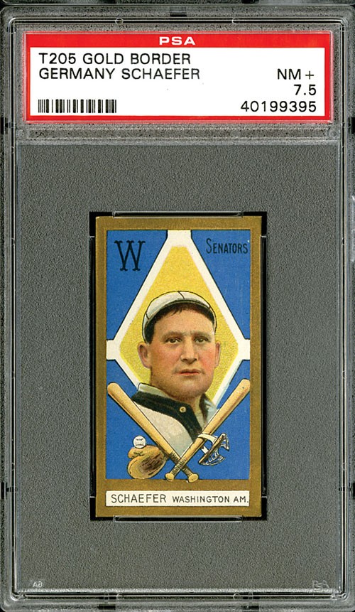1911 T205 Gold Border Germany Schaefer PSA NM+ 7.5 - 1 of 1 - Highest ...