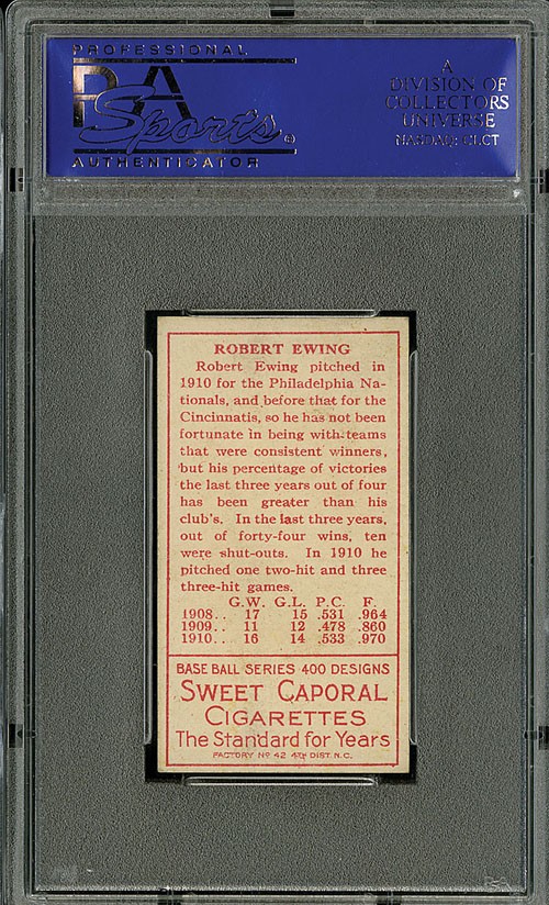 1911 T205 Gold Border Robert Ewing PSA NM 7 | REA Archive