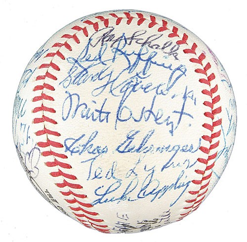 Circa 1970 Multisigned Hall of Fame Induction Ceremonies Ball (27 ...