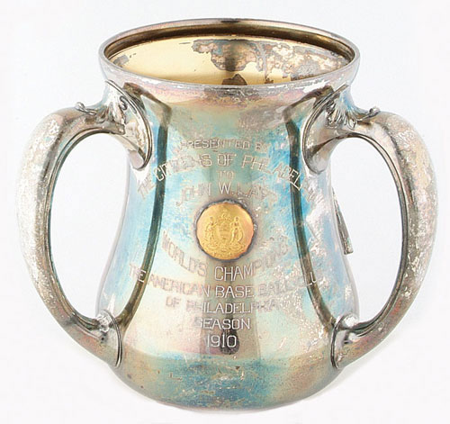 1910 Philadelphia A's World Championship Trophy Cup Presented to Jack ...