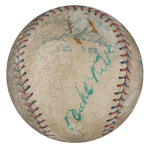 1924 Babe Ruth and Bob Meusel Signed Babe Ruth Home Run Ball! | REA Archive