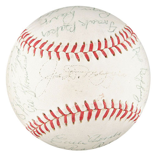 Circa 1940s New York Yankees Signed Ball with DiMaggio Plus Numerous ...