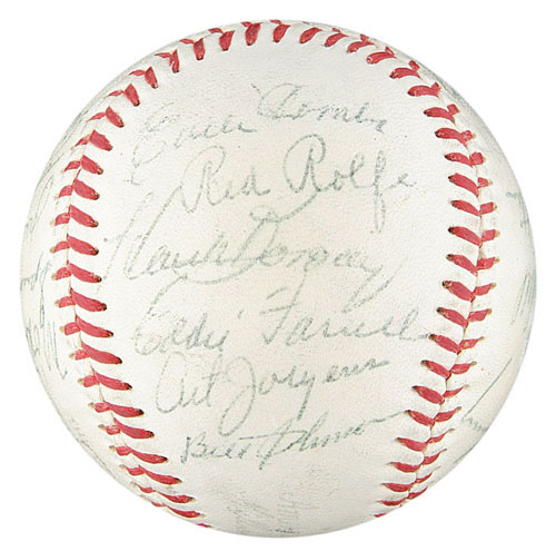 Circa 1940s New York Yankees Signed Ball with DiMaggio Plus Numerous ...