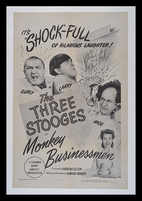 1946 The Three Stooges Monkey Businessmen One-Sheet Linen-Backed Movie ...