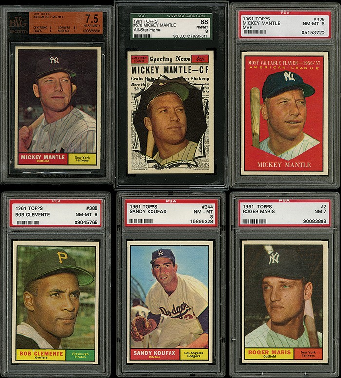 1961 Topps Complete Set (587) with 115 PSA-Graded Cards Including 20 ...