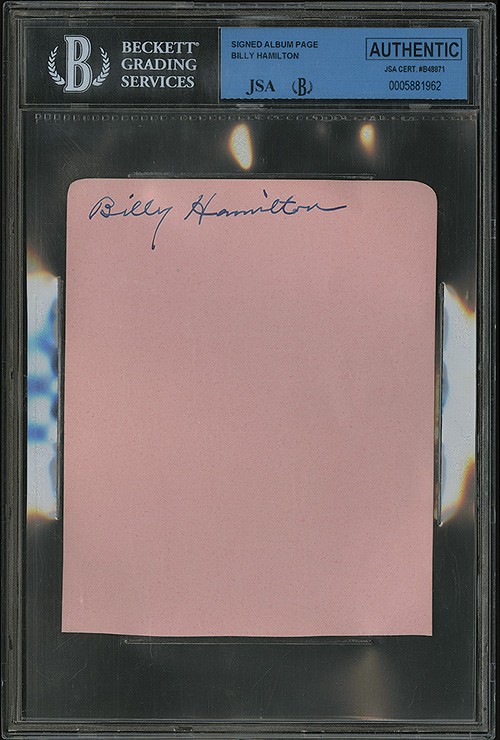 Extraordinary Circa 1933 Billy Hamilton Signed Autograph-Album Page (with Ideal Provenance ...