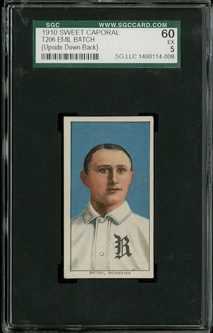 1909-1911 T206 Emil Batch - Extremely Rare Upside-Down Back! | REA Archive
