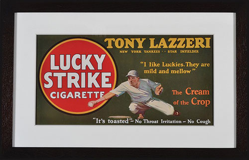 1928 Tony Lazzeri Lucky Strike Trolley-Car Sign | REA Archive