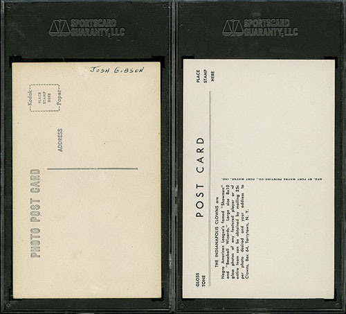 1940s/1950s Josh Gibson and Joe Taylor SGC-Graded Postcards | REA Archive