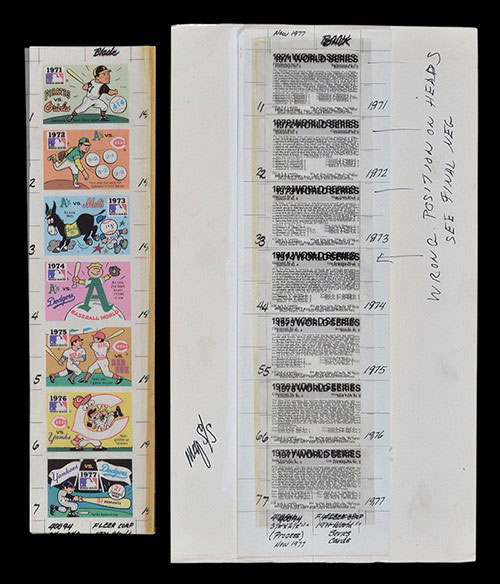 1971-1980 Fleer "World Series" Original Production-Stat "Artwork ...