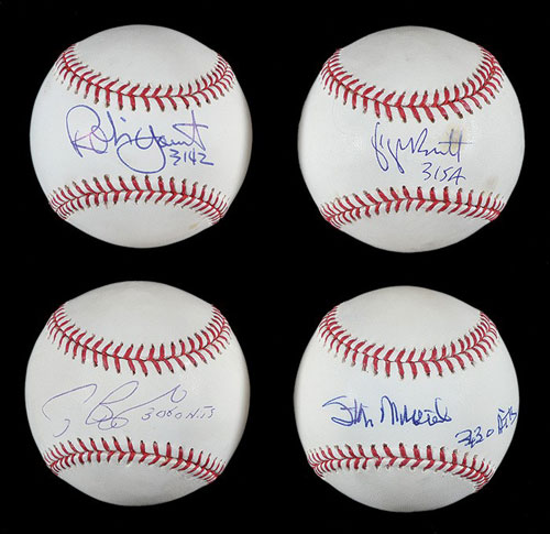 3,000 Hit Club Single-Signed "Stat-Ball" Collection (19) | REA Archive