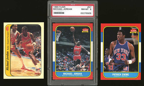 1986-1987 Fleer Basketball Complete Set (132) with PSA NM-MT 8 Michael ...