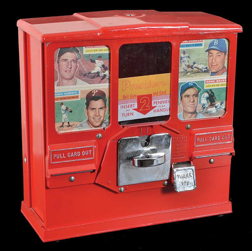 Circa Late 1950s Baseball Card & Gum-Ball Vending Machine | REA Archive