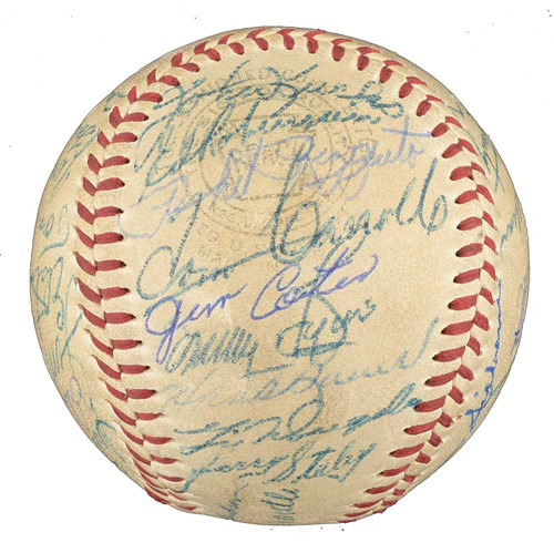 Remarkable 1956 New York Yankees World Champions Team-Signed Ball with ...