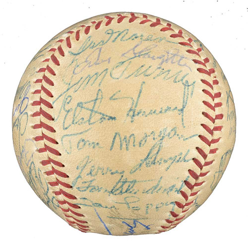 Remarkable 1956 New York Yankees World Champions Team-Signed Ball with ...