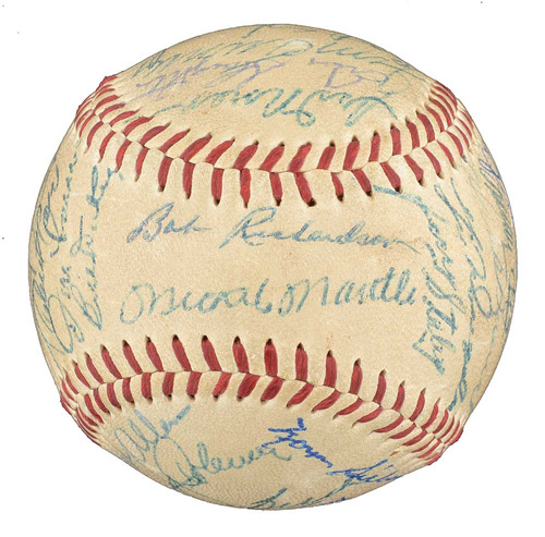 Remarkable 1956 New York Yankees World Champions Team-Signed Ball with ...