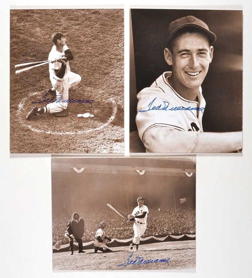 Ted Williams Autographed Large-Format Photo Collection (3) | REA Archive