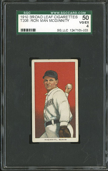 1909-1911 T206 White Border Joe "Iron Man" McGinnity - Broad Leaf 350 ...