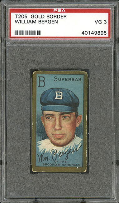 1911 T205 Gold Border William Bergen - Extremely Rare Drum Back! | REA ...