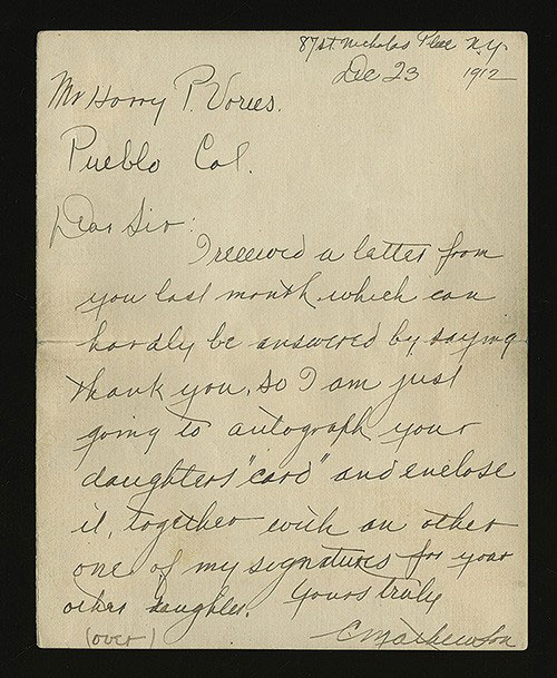 1912 Christy Mathewson Handwritten Letter with Corresponding Period ...