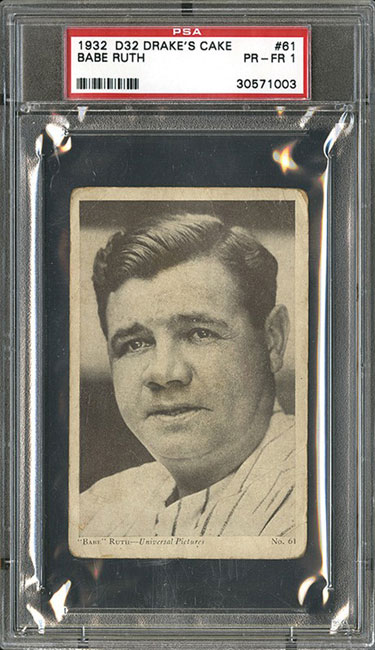 1925 D32 Drake's Yankee Cakes #61 Babe Ruth - Extremely Rare! | REA Archive