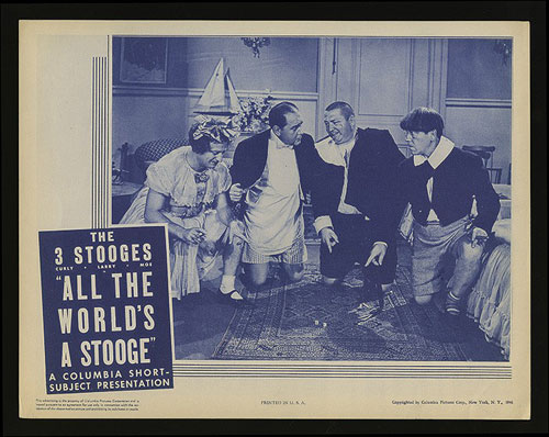 1941 The Three Stooges All The World's A Stooge Lobby Card | REA Archive