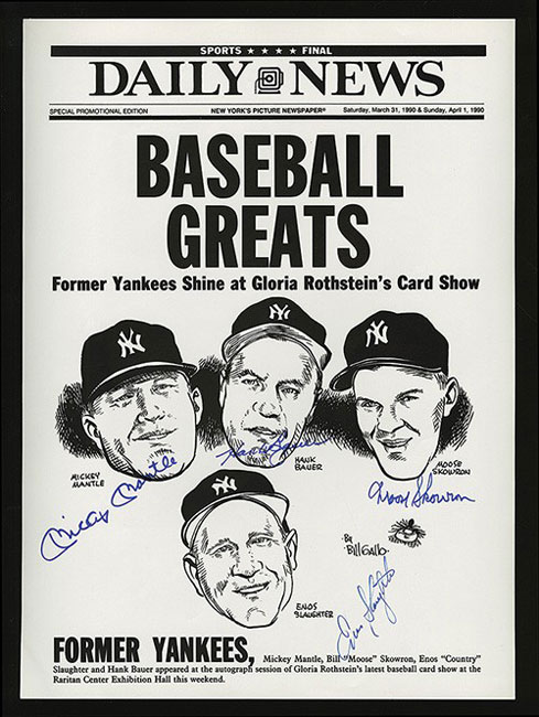 1990 Gloria Rothstein Card-Show Poster Signed by Mantle, Slaughter ...
